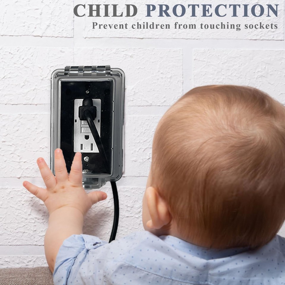 Baby Safety Dual Outlet Cover Box-Key Lock for Much Better Toddler ...