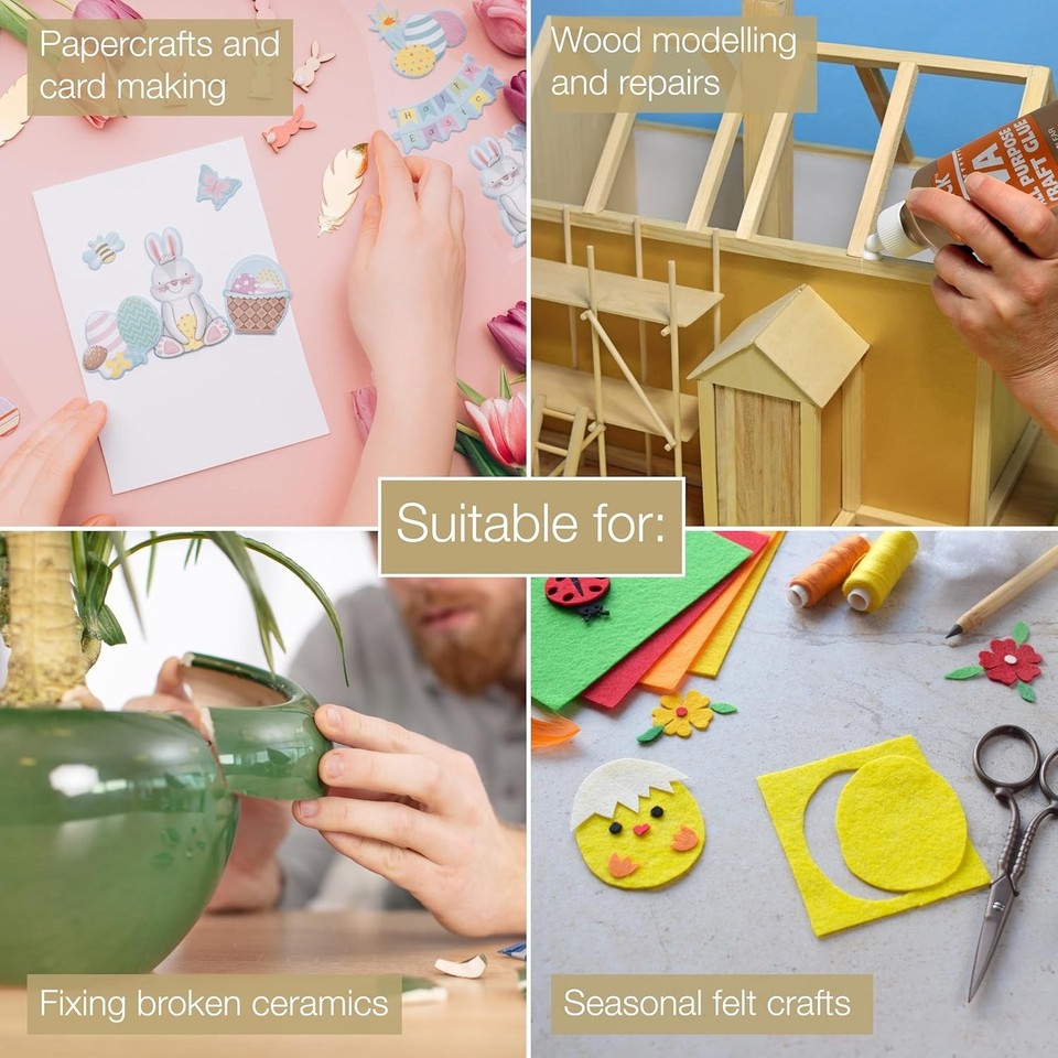 6 x Hi Tack Fast Tack Glue 115ml | Sticky Adhesive Faster Drying Crafts Trimming | eBay