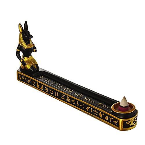 OwMell Egyptian Jackal God Anubis Incense Holder for Sticks, Egyptian ...