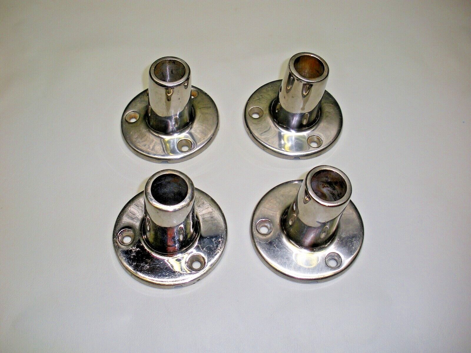 Set of (4) Hatteras Stainless Steel Stanchion Bases | eBay