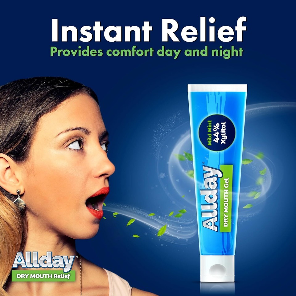 Allday Dry Mouth Gel - Maximum Strength Xylitol, Fast Acting, Non ...