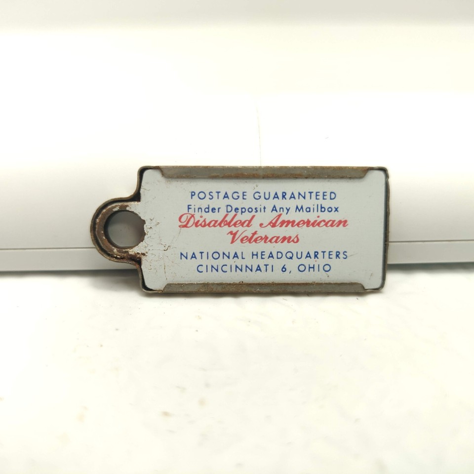 RARE VTG DAV Disabled Veterans Mini License Plate Key Chain Ring ...