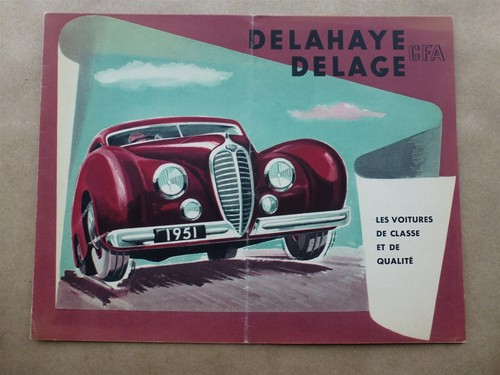 Delage Delahaye 1951 135 M 135 MS 148 235 D6 color brochure catalog ...
