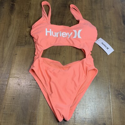Hurley One Piece Cutout Monokini Swim Suit Peach Womens Size Small ...