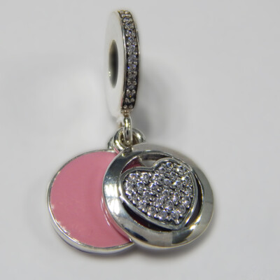 New Authentic Pandora Charm Devoted Heart Sterling Silver Dangle ...