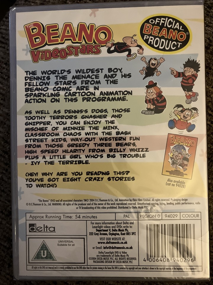 NEW & SEALED - The Beano Videostars DVD (2004) cert U - Region 0 ...