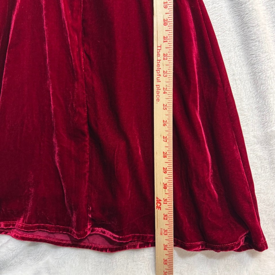 Wayf XS Velvet Puff Sleeve Mini Dress Red Bow Holiday Party Romantic ...