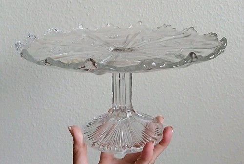 EAPG HIGBEE DELTA PANELED THISTLE PATTERN CAKE STAND | eBay