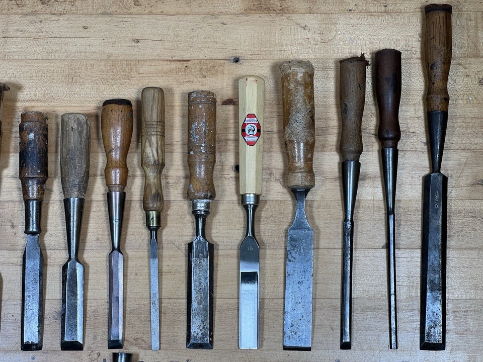 Lot of 40 VTG Assorted Wood Chisels Buck Bros OVB Pfeil Marples Blue ...
