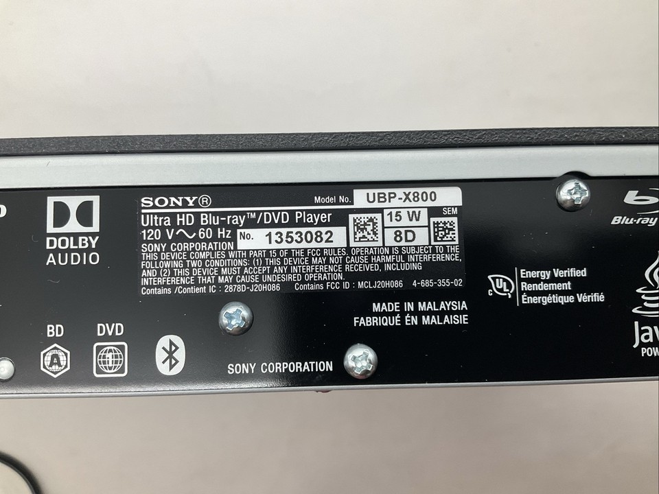 Sony UBP-X800M2 4K Ultra-HD Blu-ray Player Black - Open Box w/ Remote ...