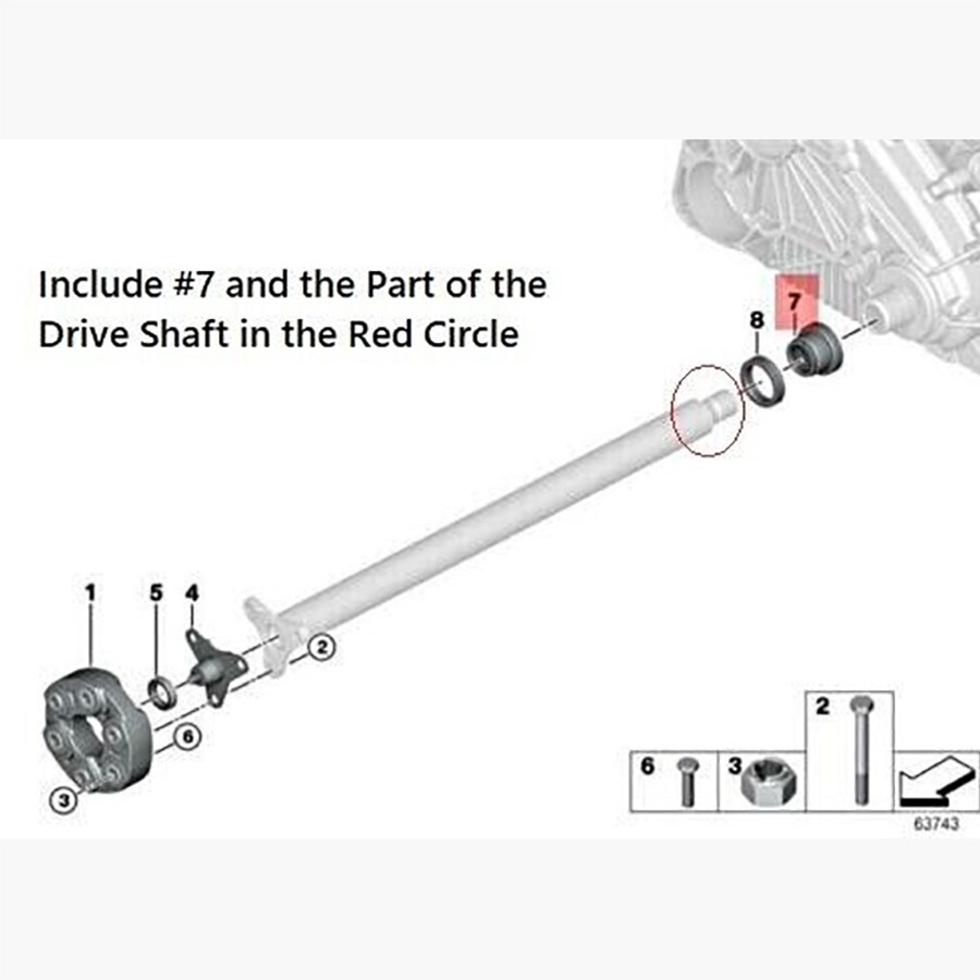 For Bmw X5 Front driveshaft Repair kit with 1" extended splines X5 ...