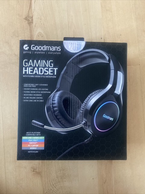 Goodmans LED Gaming Headset Flexible Boom Style Microphone for sale ...