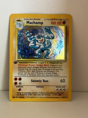 MACHAMP - 8/102 - Base Set - Holo - Pokemon Card - LP | eBay