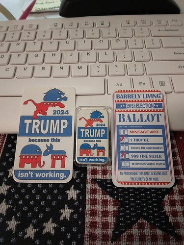 Trump 2024 Official Election Ballot 1oz Fine Silver Colorized Bar FJB ...