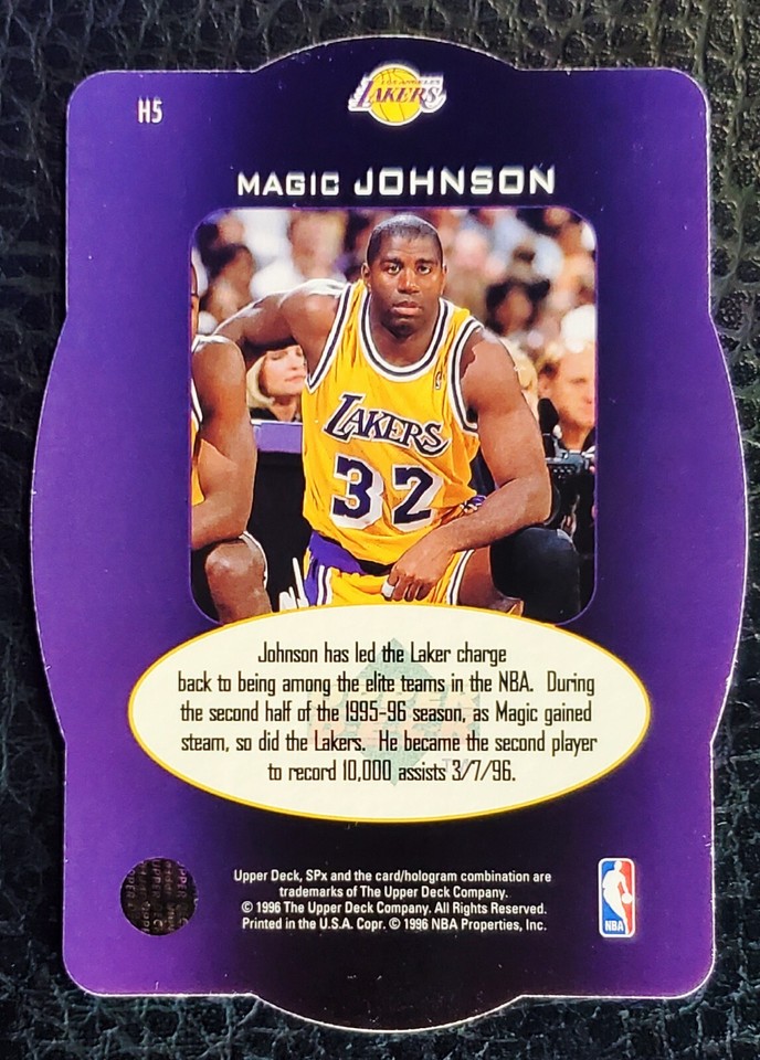 1996-97 UPPER DECK SPX MAGIC JOHNSON HOLOVIEW HEROES #H5 LAKERS HOF RARE NMINT + | eBay