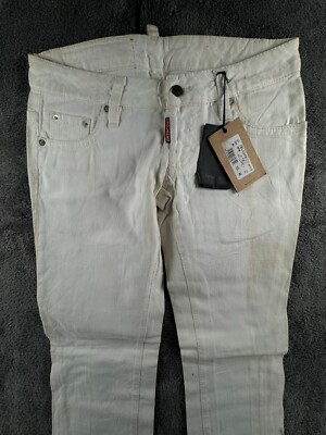 NWD Dsquared 2 White Denim Button Fly Jeans Size 40 ITALY Women Maple ...
