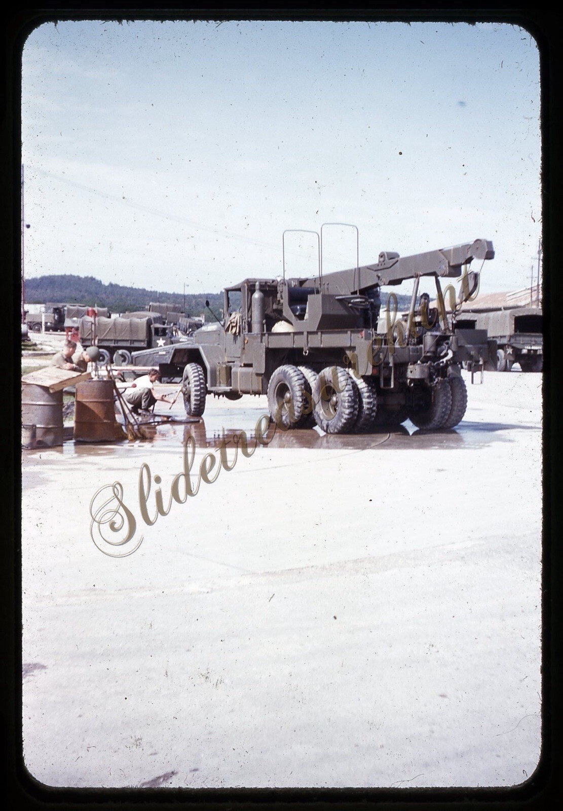 Military Army Tow Truck 35mm Slide 1950s Red Border Kodachrome | eBay