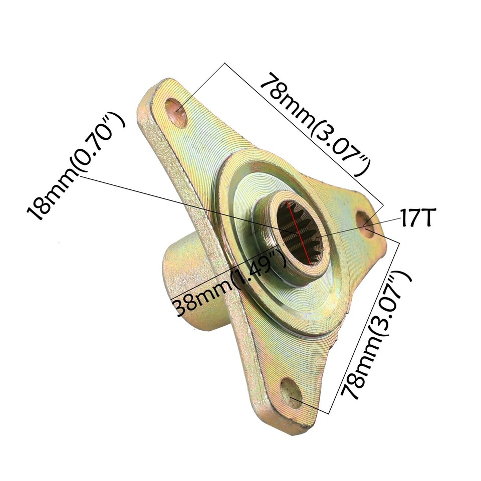 17T Spline Rear Wheel Axle Hub For Chinese 50cc 110cc 125cc ATV 16X8-7 ...