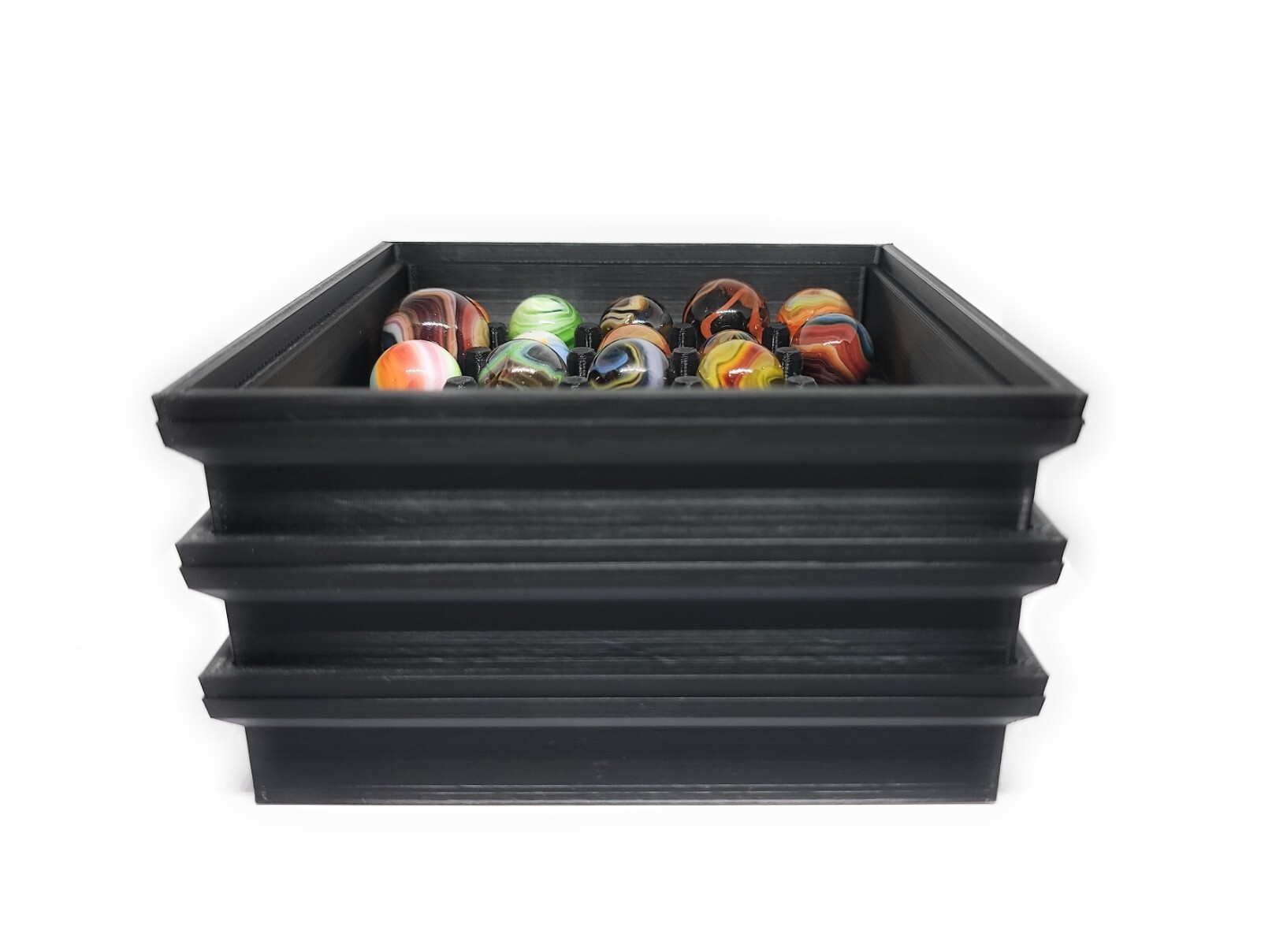 Pack of 3 Stackable Display Trays for Marbles - Each tray holds 25 ...