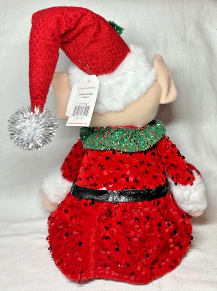 Hanna’s Handiworks STUFFED ELF RED GREEN FELT SEQUIN 12 INCHES TALL ...