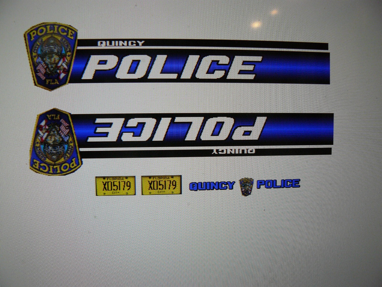 Quincy Florida Police Patrol Car Decals 1:24 | eBay