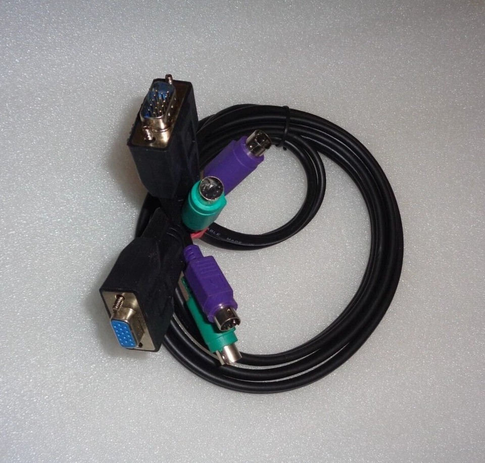 3 in-1 KVM, VGA M/Fe, Keyboard Mouse Video Monitor Switch Extension ...