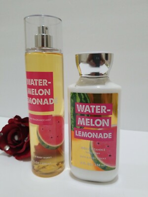 2 BATH & BODY WORKS WATERMELON LEMONADE FRAGRANCE MIST SHEA BODY LOTION ...
