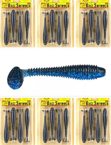 (6) Packs Strike King 5 3/4" 5.75" Rage Swimmer Swimbaits Blue Bug ...