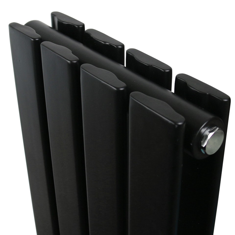New Black Flat Panel Designer Radiators Central Heating + Free Angled ...