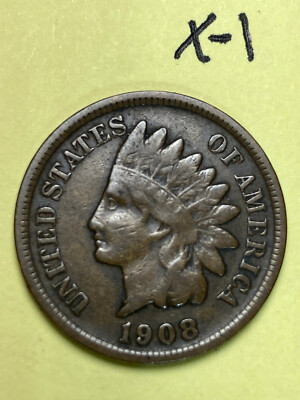 1908-S INDIAN CENT, "Fine" condition coin, NICE QUALITY COIN #X-1 | eBay