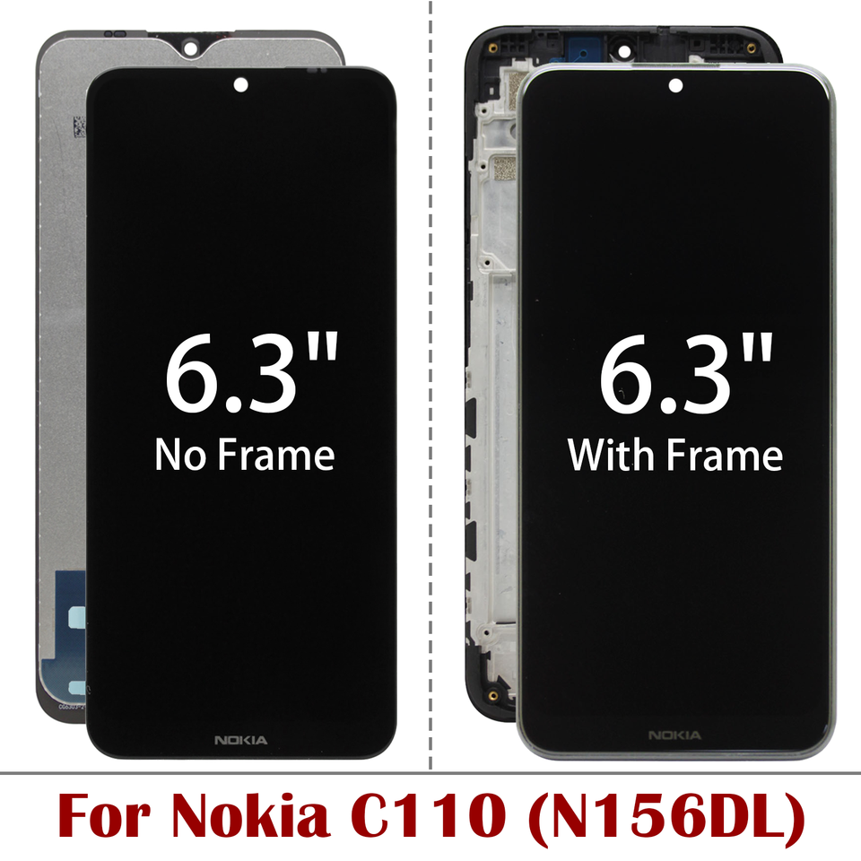 LCD Display Touch Screen Digitizer Frame For Nokia C110 C210 G42 G100 ...