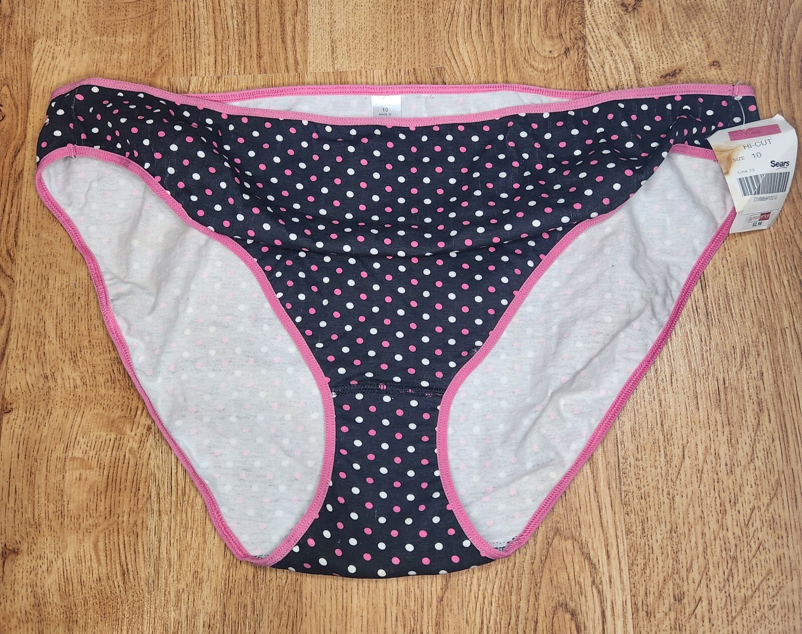 Vintage Intimate Eve Cotton Bikini Hi Cut Panty Black… - Gem