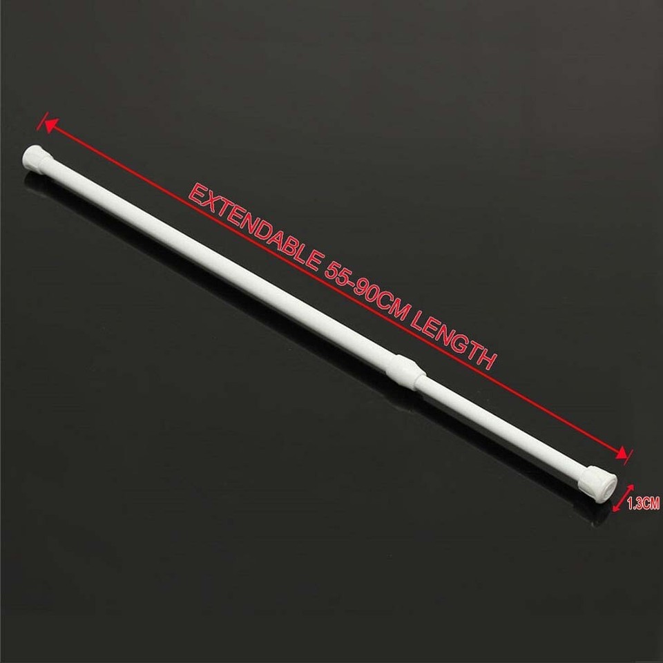 Telescopic Net Voile Tension Curtain Rail Pole Rod Extendable Spring ...