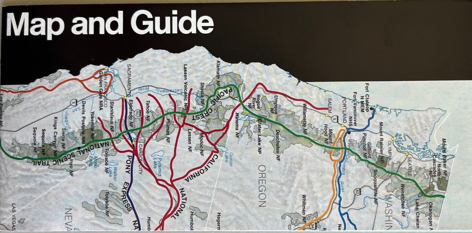 New 1993 NATIONAL TRAIL SYSTEM GUIDE MAP NATIONAL PARK SERVICE UNIGRID ...