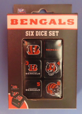 Cincinnati Bengals NFL Licensed Dice Set. Six Dice Set Perfect Gift ...