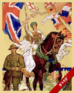 WWI CANADIAN WORLD WAR 1 CANADA VICTORY PROPAGANDA POSTER REAL CANVAS ...