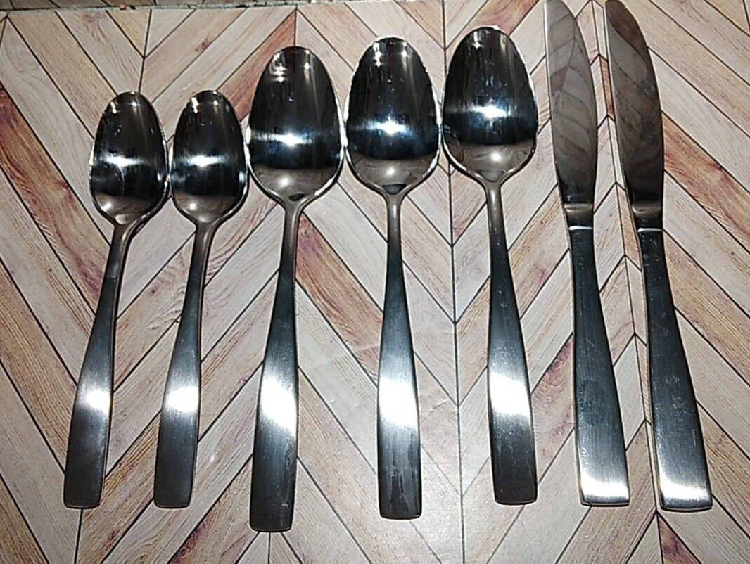 Cambridge Flatware Stainless Spoons Butter Knives 7 Pieces Modern Style ...