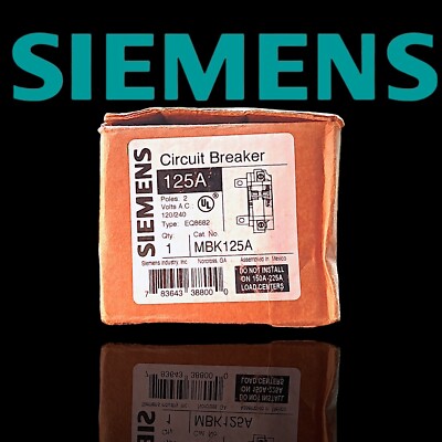 Siemens MBK125A 240VAC 125 Amp 2-Pole Main Breaker Open Box New | eBay