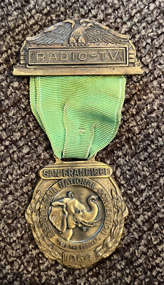 1964 Republican National Convention NBC News Press Radio-TV Badge ...