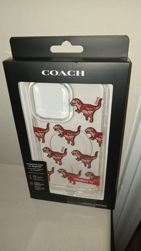 NIB Coach Rexy Glitter Dinosaur iPhone 14 Pro Max Protective MagSafe ...