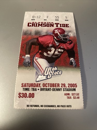 2005 Alabama vs Utah State Football Ticket Stub - Roll Tide | eBay