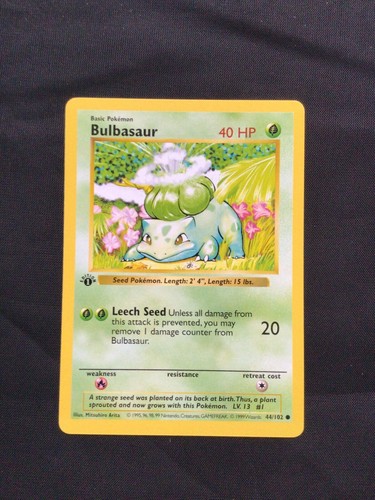 Pokemon Cards: Base Set 1st Edition Common: Bulbasaur 44/102 | eBay