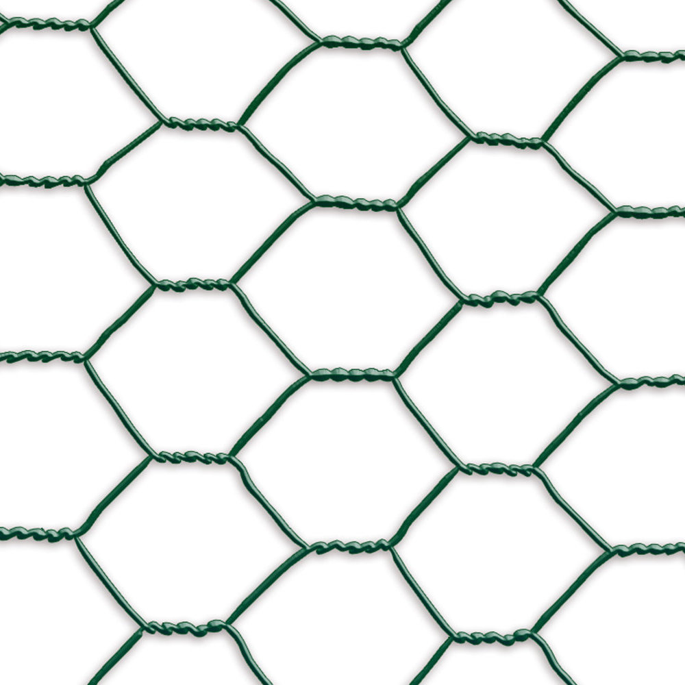 Green PVC Plastic Coated Chicken Wire Netting Net Mesh Fence Galvanised ...