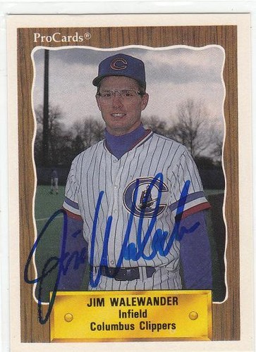 JIM WALEWANDER Autographed Signed 1990 Columbus Clippers card New York ...