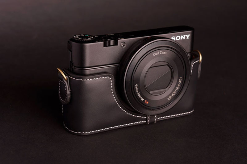 Handmade Genuine real Leather Half Camera Case bag cover for SONY RX100 ...