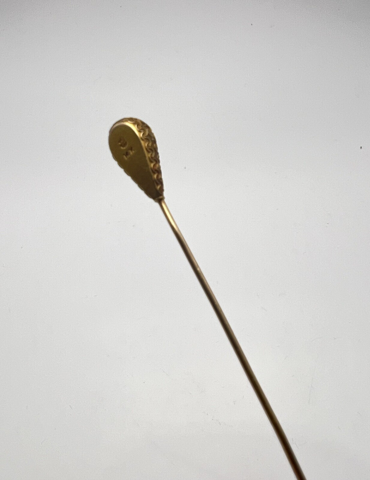 Vintage 14k Gold Art Nouveau Stick Pin - Gem