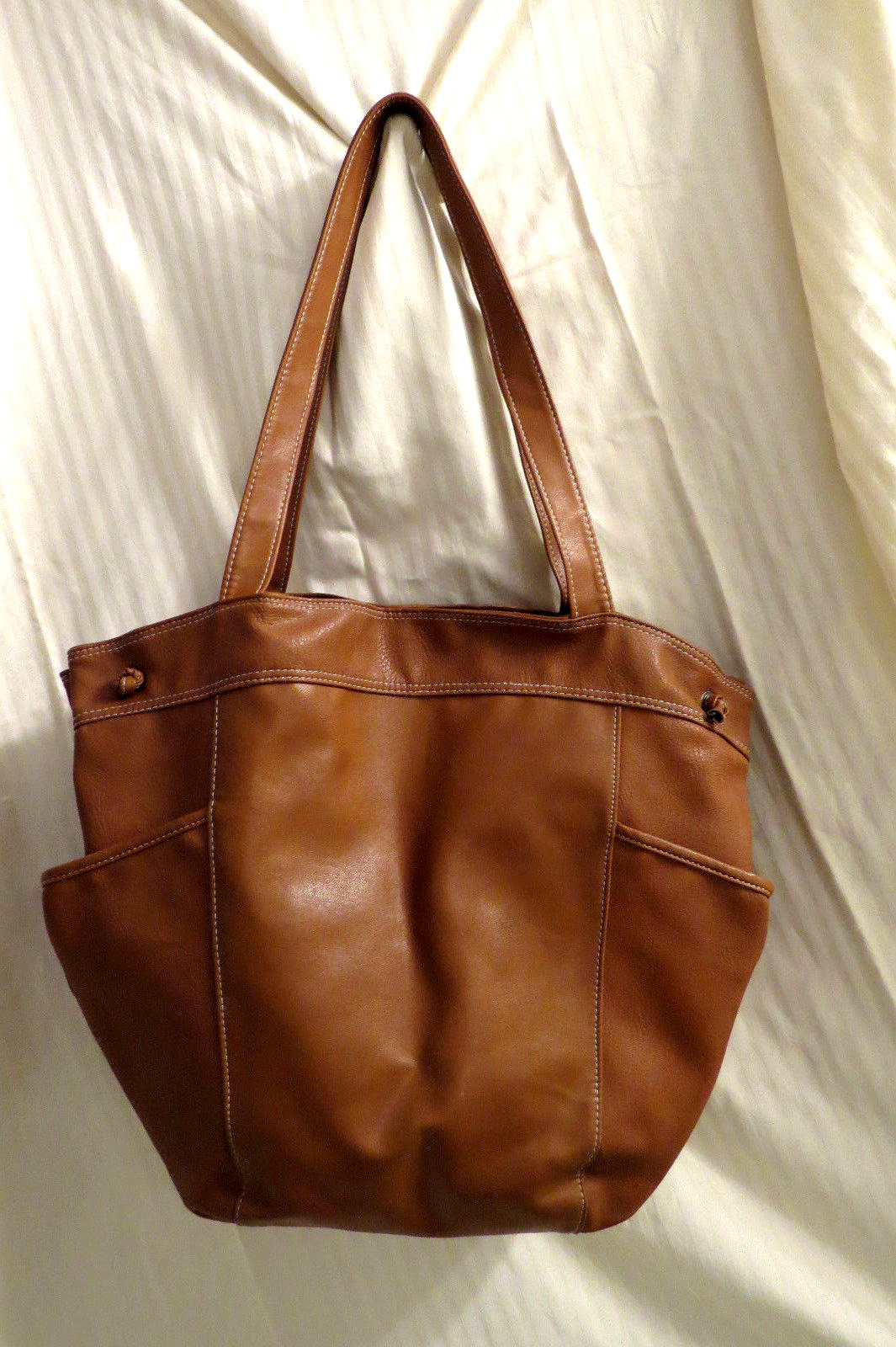 TOLEDANO TAN BIG 4 SECTION TOTE PURSE SHOULDER Faux Leather HANDBAG | eBay