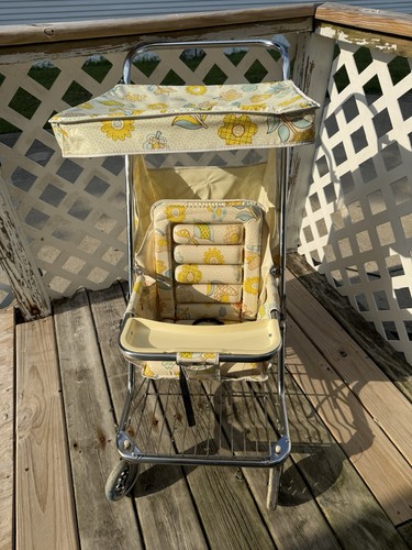 Vtg Welsh Foldable Cushioned Stroller W/Hood & Basket | eBay