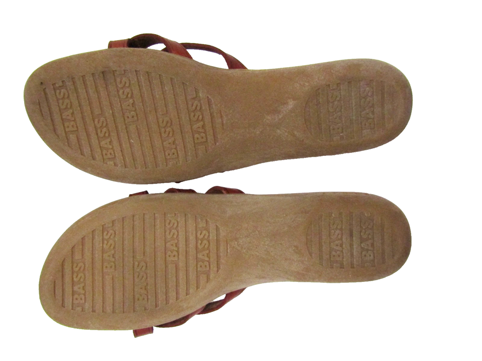 GH Bass CO SUNJUNS RUSTY-BROWN LEATHR SHARON STRAPPY Flat SANDALS ...