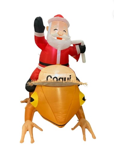 Santa with coqui inflatable | eBay